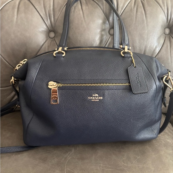Coach | Bags | Coach Navy Blue Satchel | Poshmark